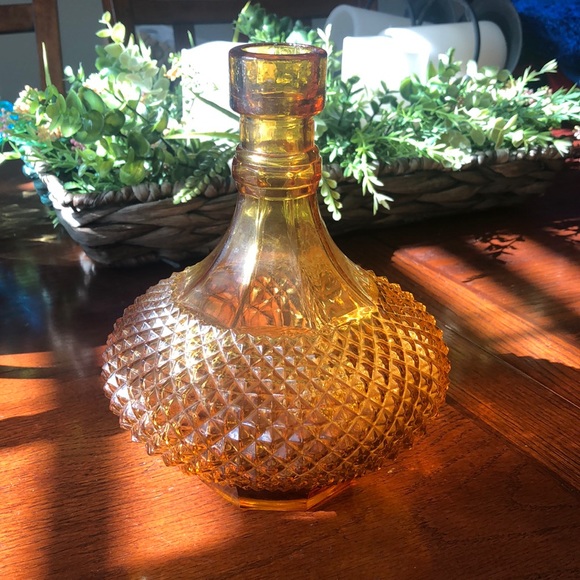 Accents | Vintage Amber Color Decanter Bottle | Poshmark